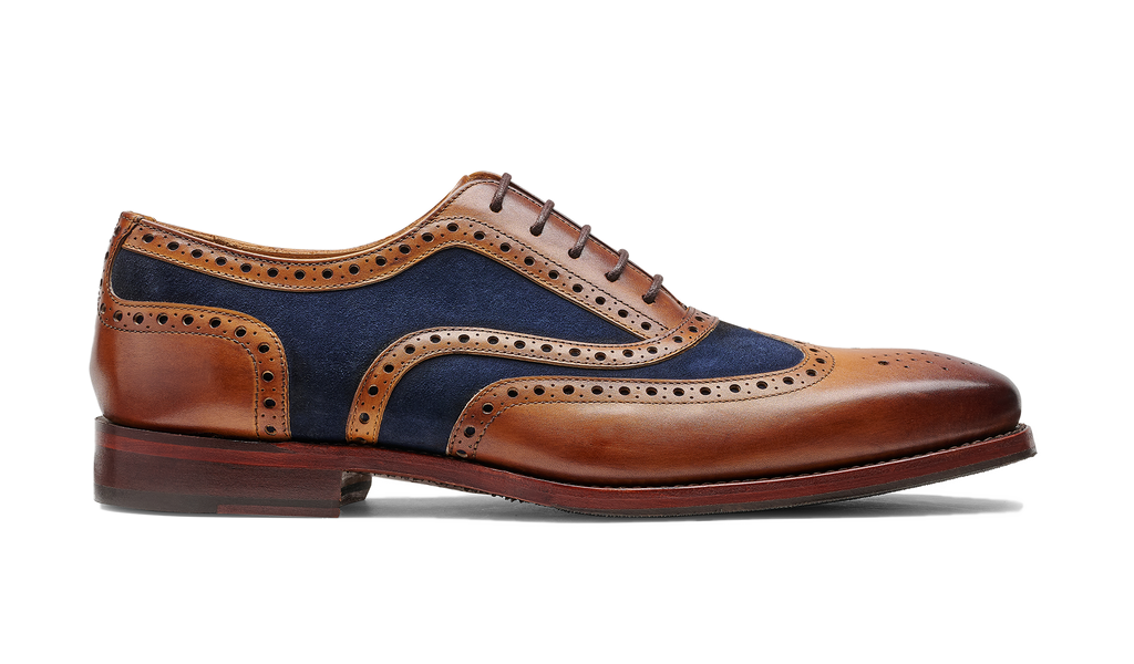 Keiran - Cedar Calf Navy Suede | Barker Shoes Rest of World