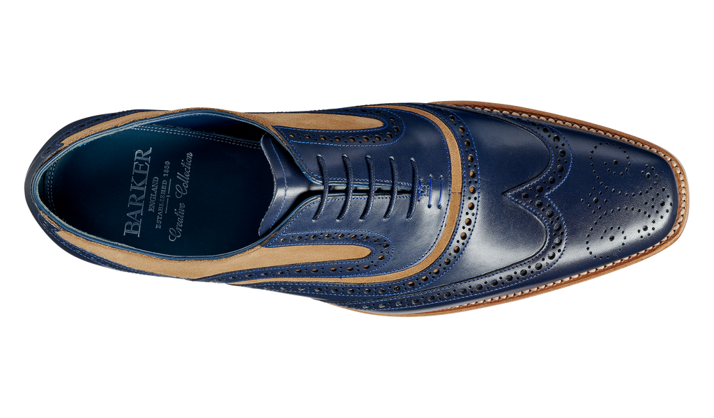 McClean - Navy Calf / Snuff Suede | Barker Shoes Rest of World