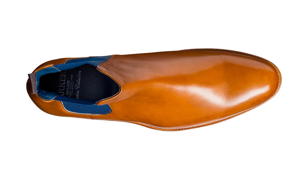Violet - Cedar Calf / Blue Elastic | Barker Shoes Rest of World
